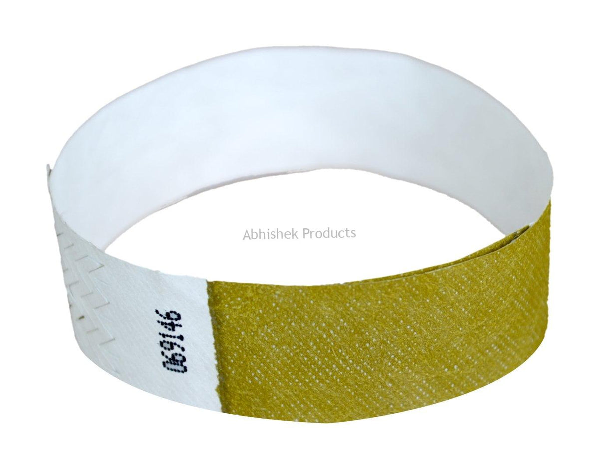 Golden Tyvek Paper Wristbands for Events, Party, Conference, Ticket, T ...