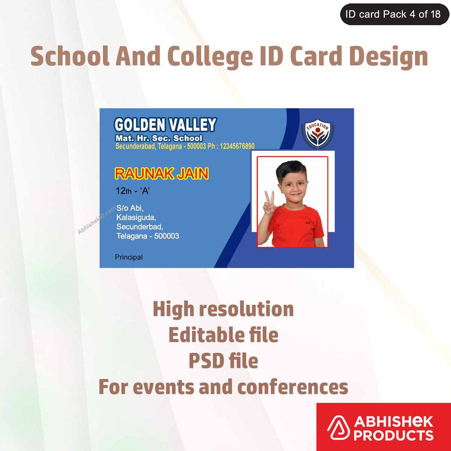 4/18 School And College ID Card Design - 50 PSD Templates – Abhishek ...