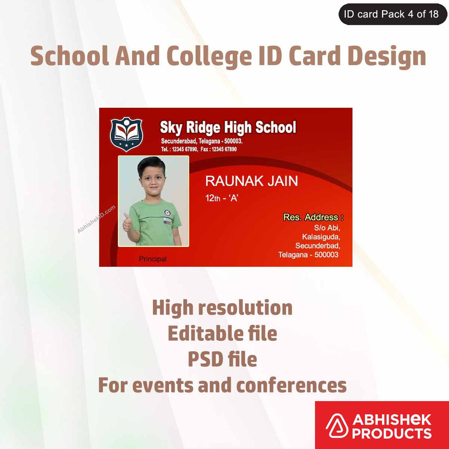 4/18 School And College ID Card Design - 50 PSD Templates – Abhishek ...