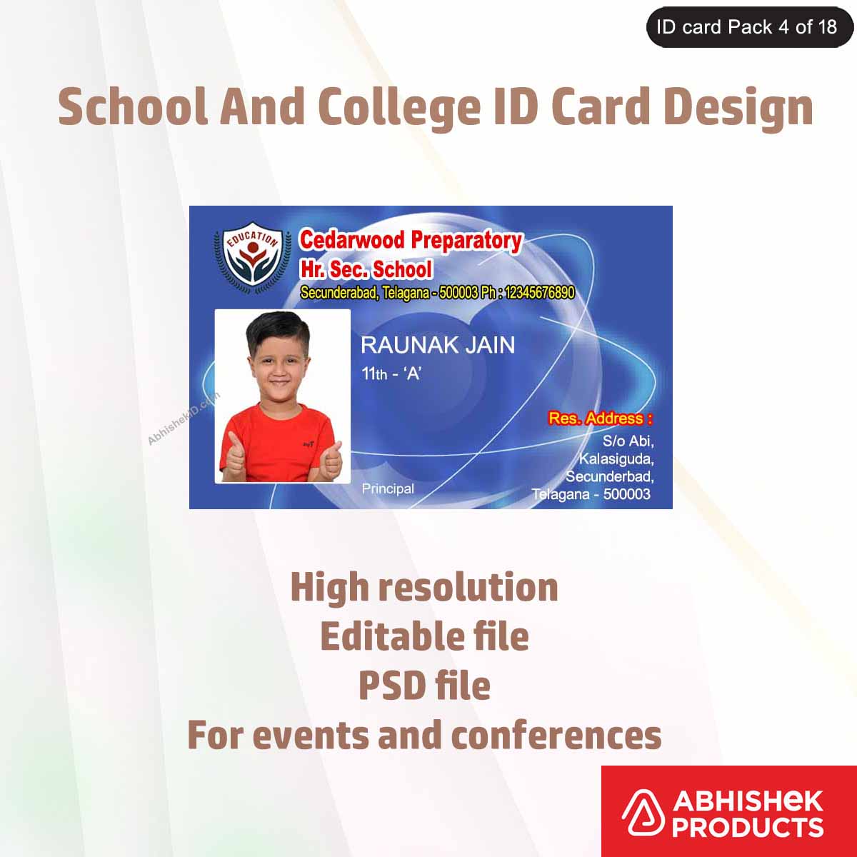 4/18 School And College ID Card Design - 50 PSD Templates – Abhishek ...