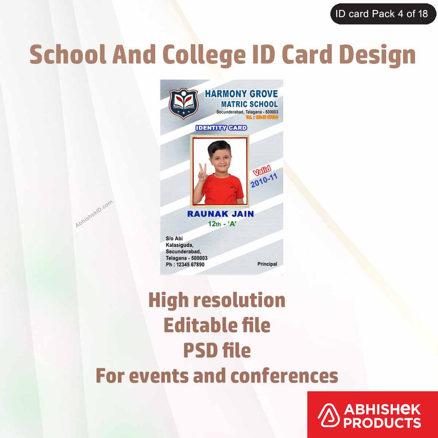 4/18 School And College ID Card Design - 50 PSD Templates – Abhishek ...