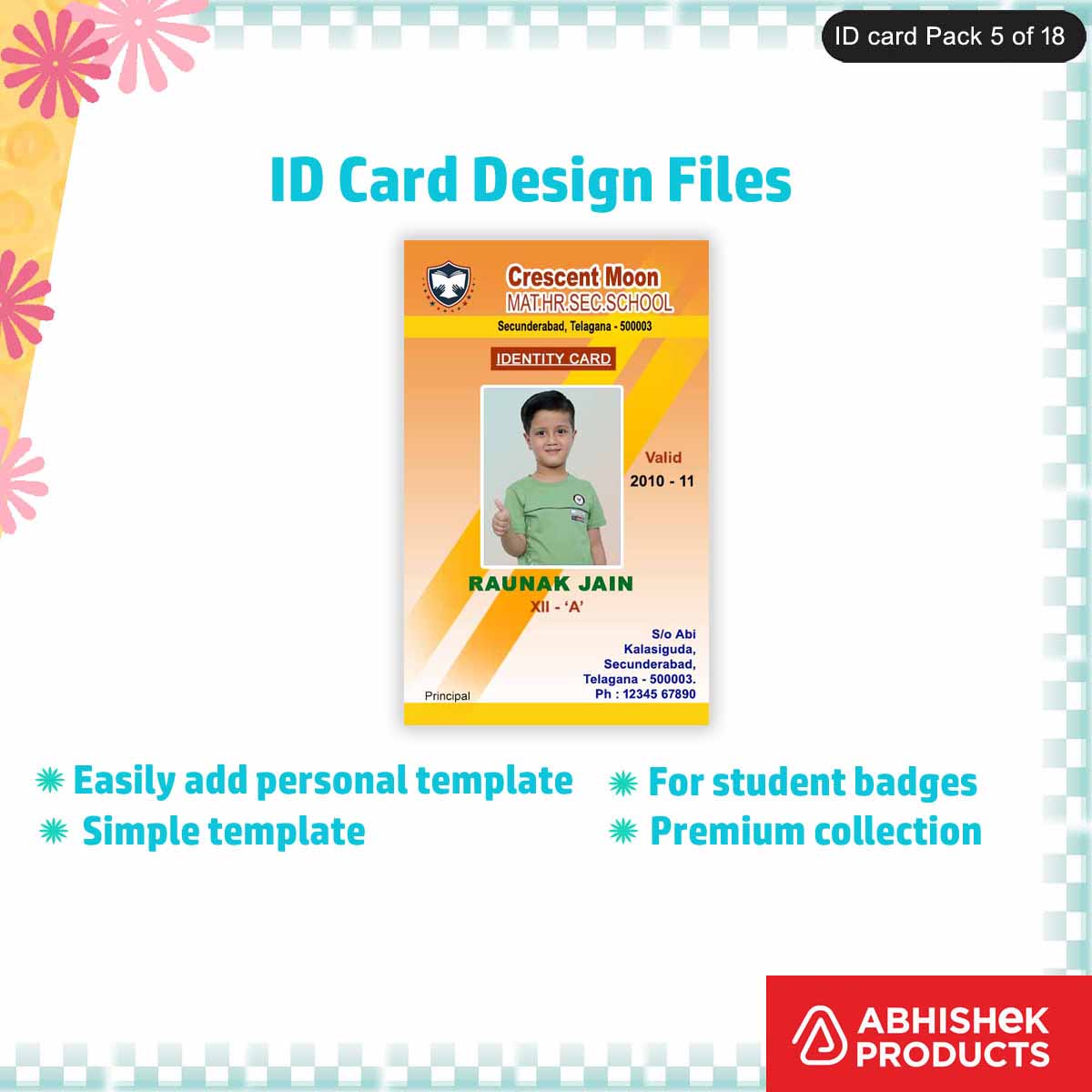 5/18 ID Card Designs Files - 50 PSD Templates – Abhishek Products