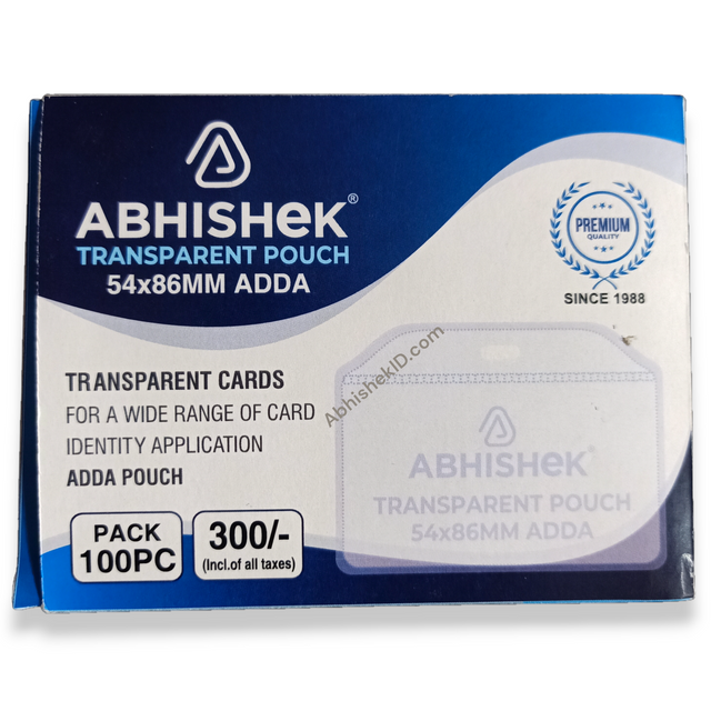 ID Card Size PVC Cover Ready Made Pouch Transparent (Horizontal ...