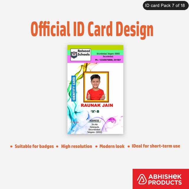 7/18 Official ID Card Design Files - 50 PSD Templates – Abhishek Products