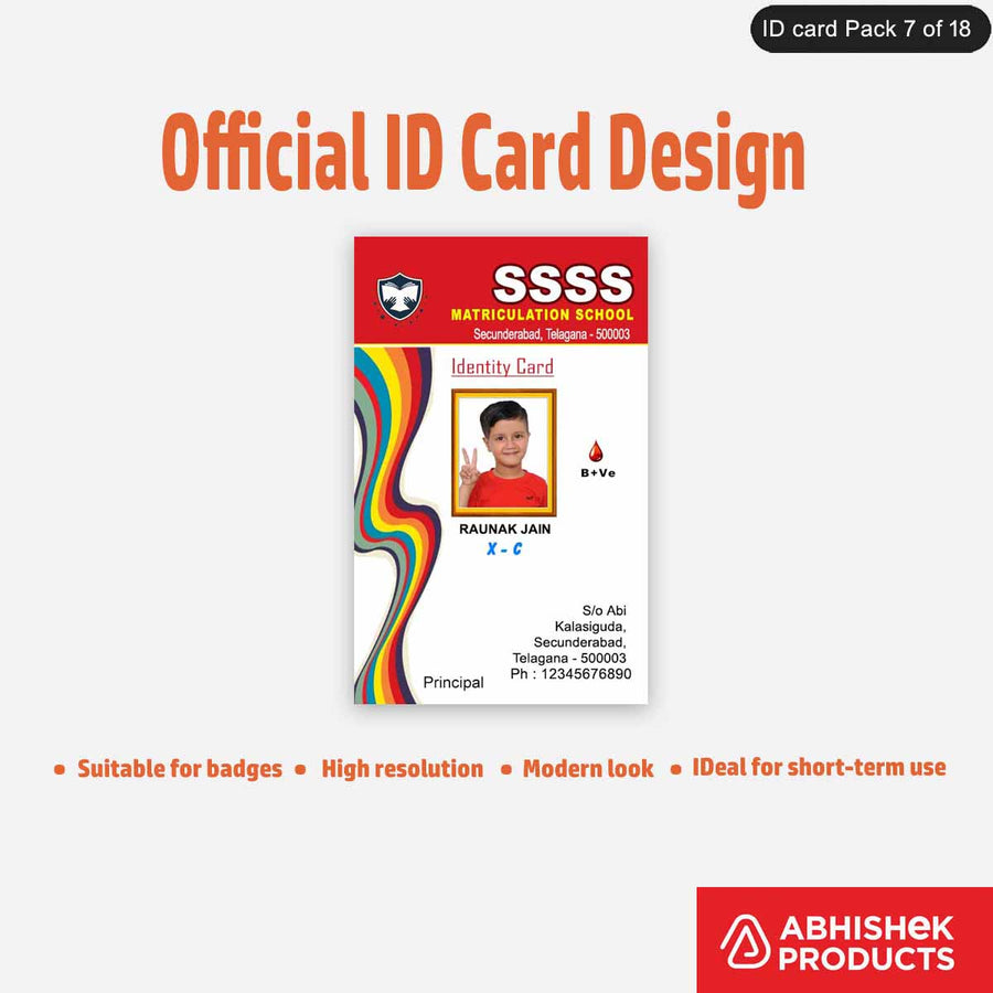 7/18 Official ID Card Design Files - 50 PSD Templates – Abhishek Products