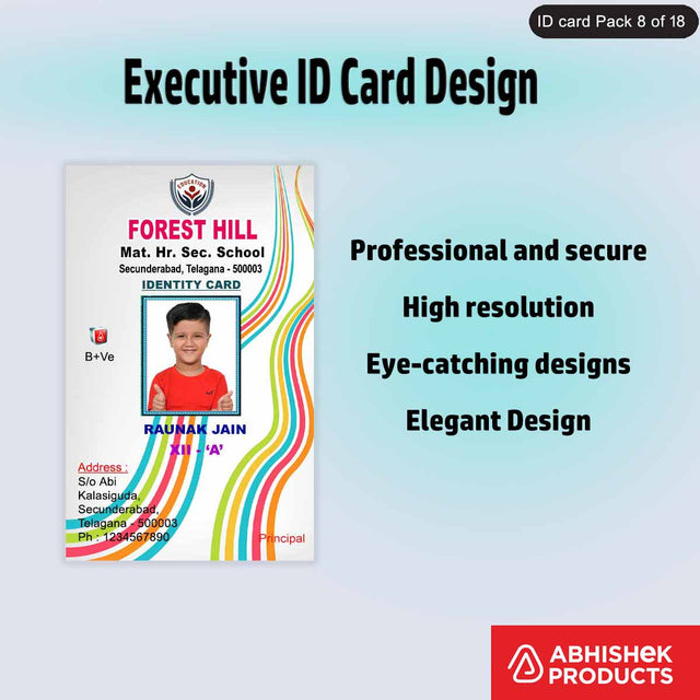 8/18 Executive ID Card Design Files - 50 PSD Templates – Abhishek Products