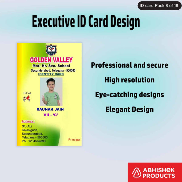8/18 Executive ID Card Design Files - 50 PSD Templates – Abhishek Products