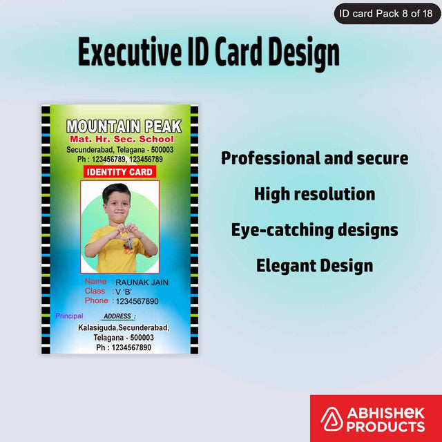 8/18 Executive ID Card Design Files - 50 PSD Templates – Abhishek Products