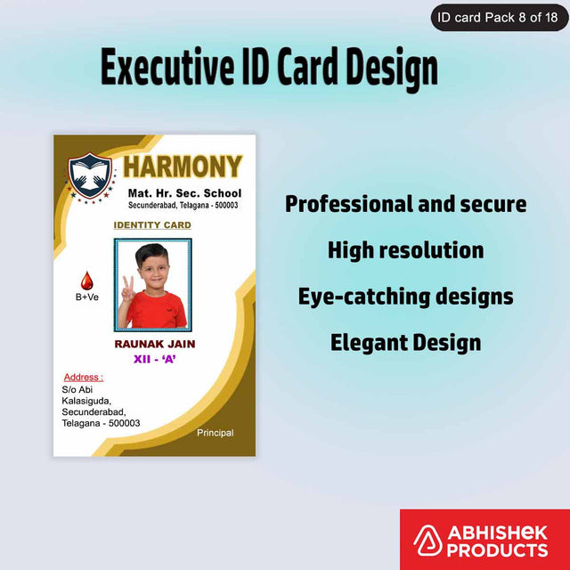 8/18 Executive ID Card Design Files - 50 PSD Templates – Abhishek Products