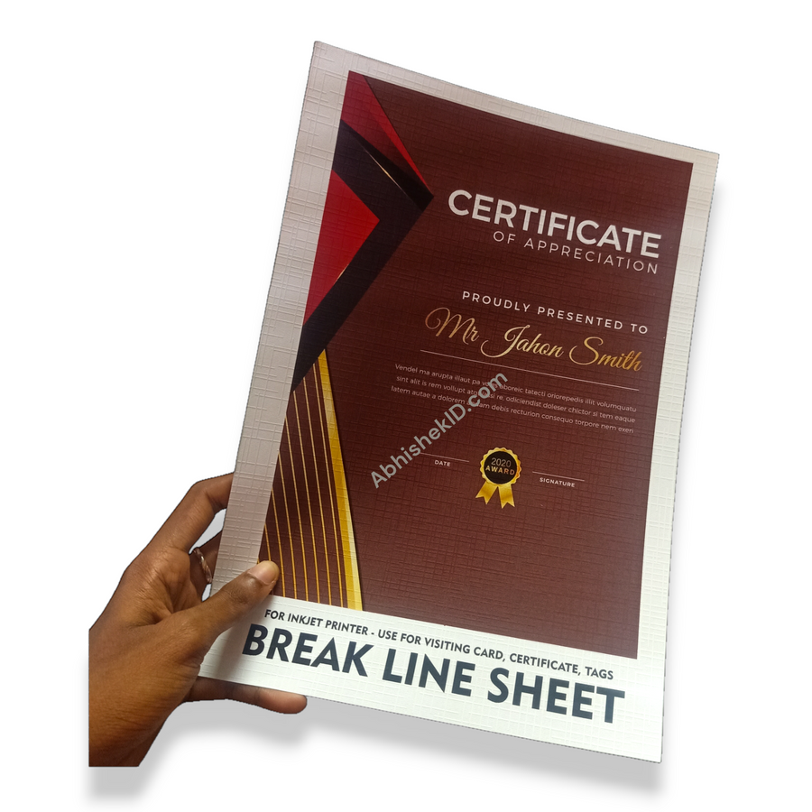 A4 Break Line Sheet - Universal Inkjet Printer Visiting Card Paper (HP ...