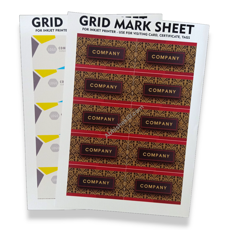 A4 Grid Sheet - Universal Inkjet Printer Visiting Card Paper (HP, Cano ...