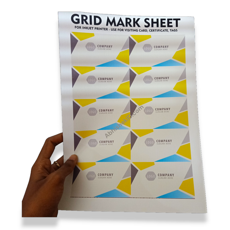 A4 Grid Sheet - Universal Inkjet Printer Visiting Card Paper (HP, Cano ...