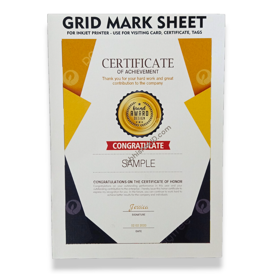 A4 Grid Sheet - Universal Inkjet Printer Visiting Card Paper (HP, Cano ...