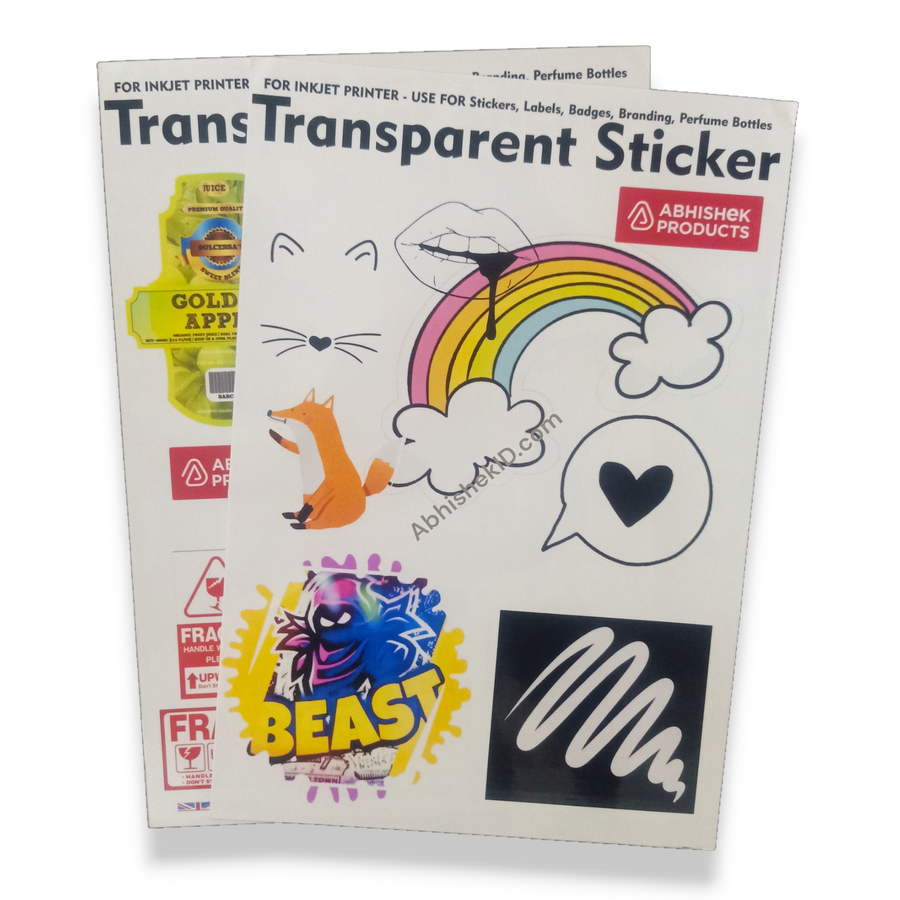 A4 Transparent Inkjet Sticker Waterproof Non Tearable Self Adhesive ...