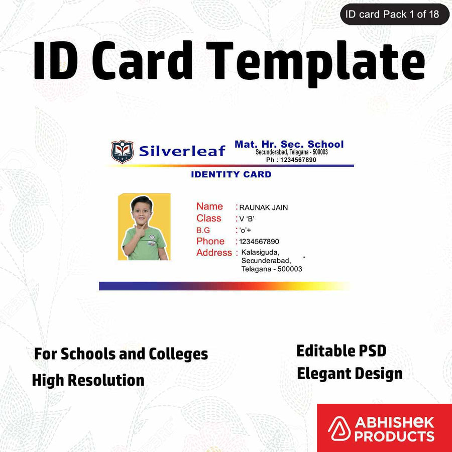 1/18 ID Card Designs Demo Pack - 50 ID Card Design Templates In PSD fo ...