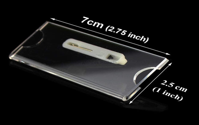 Acrylic Name Badge/Plate with Pin Easy to Insert Paper for Office Staf ...