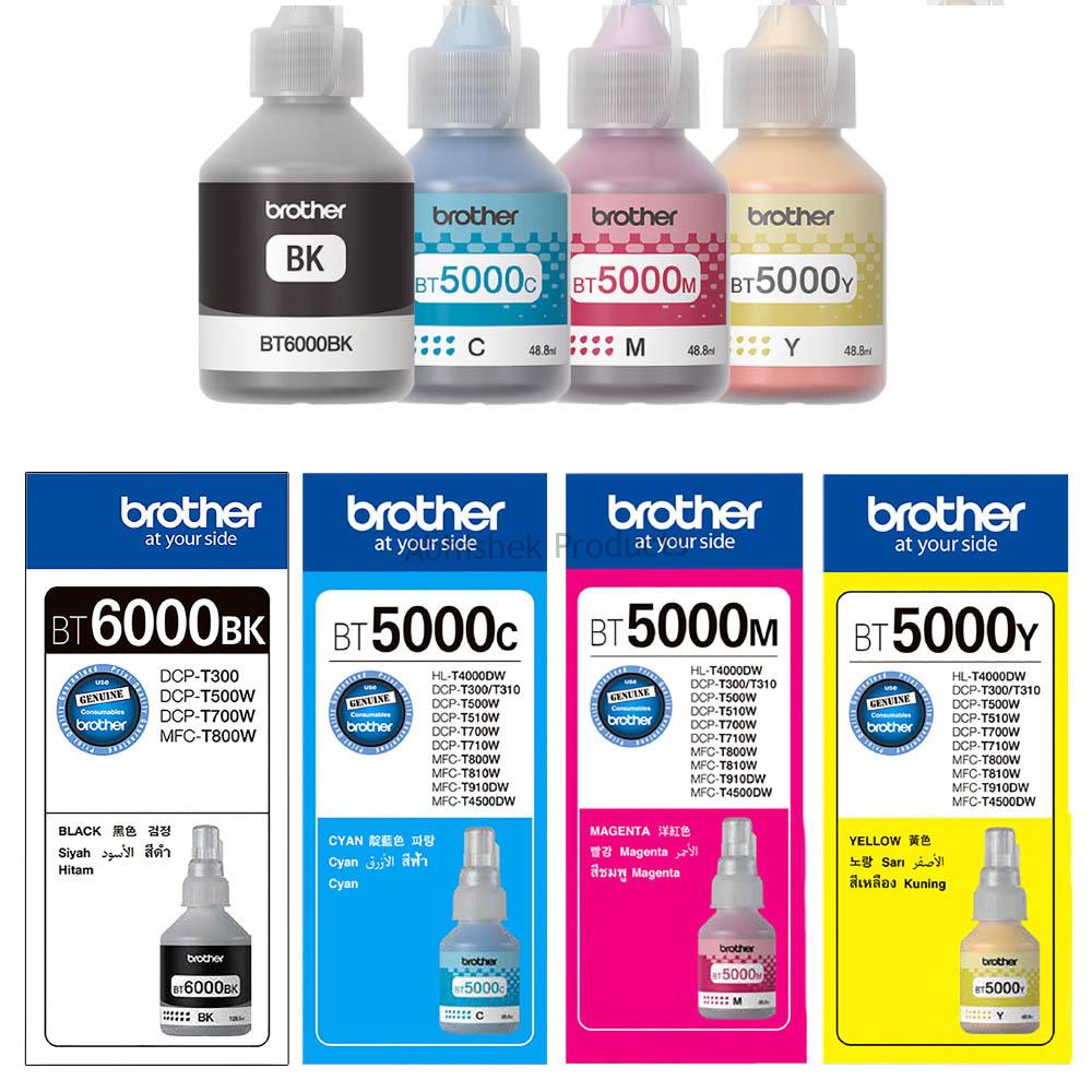Brother 4 Colours Ink Bottle BT5000C BT5000M BT5000Y BT-D6000BK Ink Bo ...
