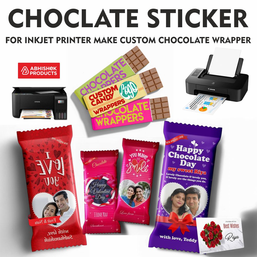 A4 Chocolate Wrapper Sticker Paper | Glossy Inkjet – Abhishek Products