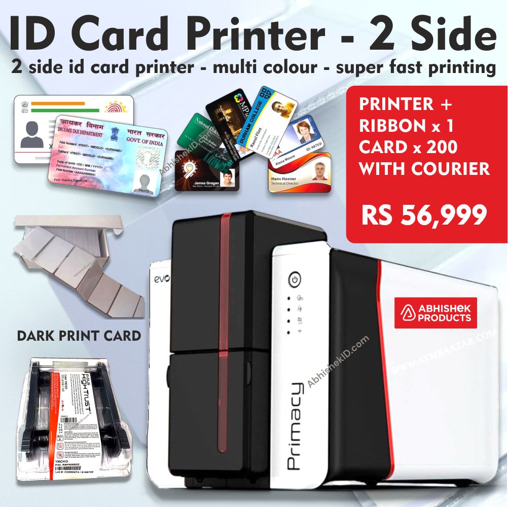Evolis Primacy 2 Card Printer Full SETUP With 200 Dark Print Cards & F ...
