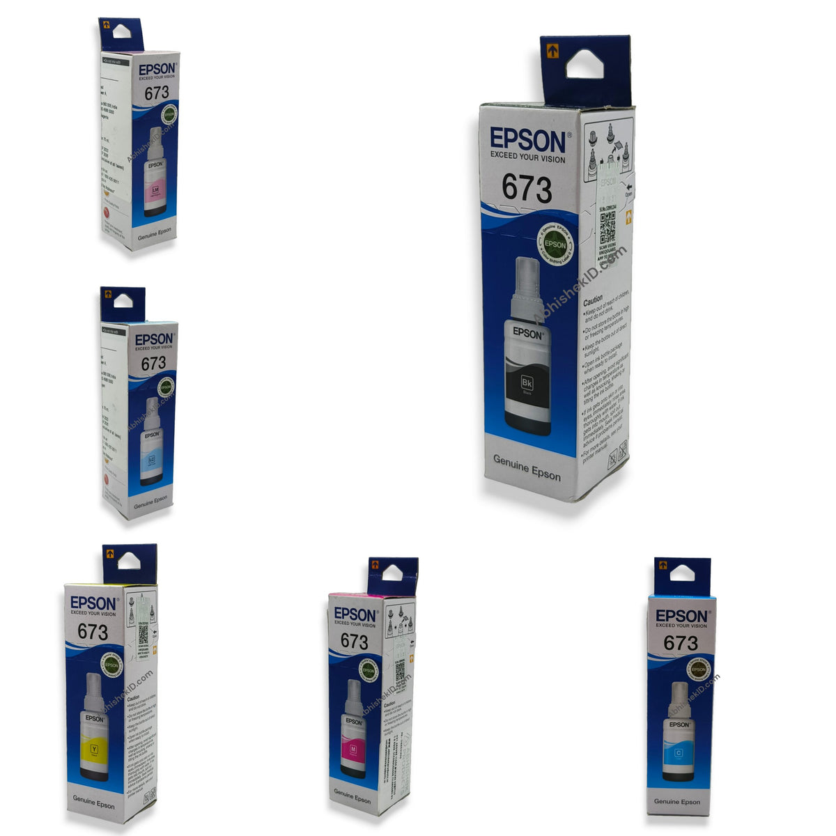 Epson Original 673 Ink Bottles for EcoTank Printers | L805, L850, L180 ...