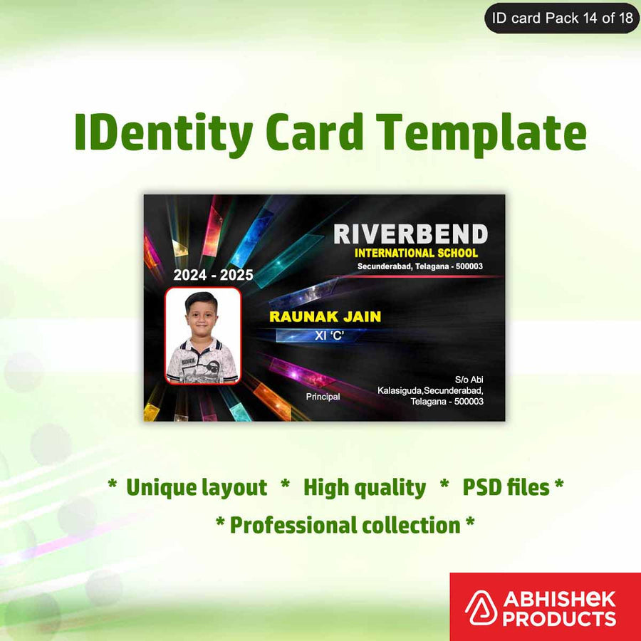 14/18 Fully Customizable ID Card Template Design Files - 50 PSD PhotoS ...