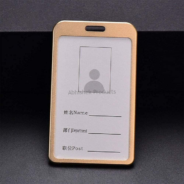 Golden Metal ID Card Holder Aluminium Card Holder ID Card Badge ...