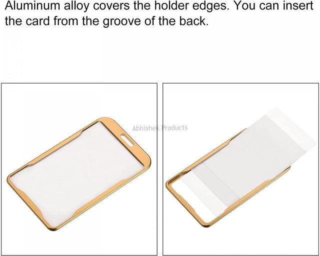 Blue Metal ID Card Holder 54x86mm | Premium Vertical Aluminium Badge by ...