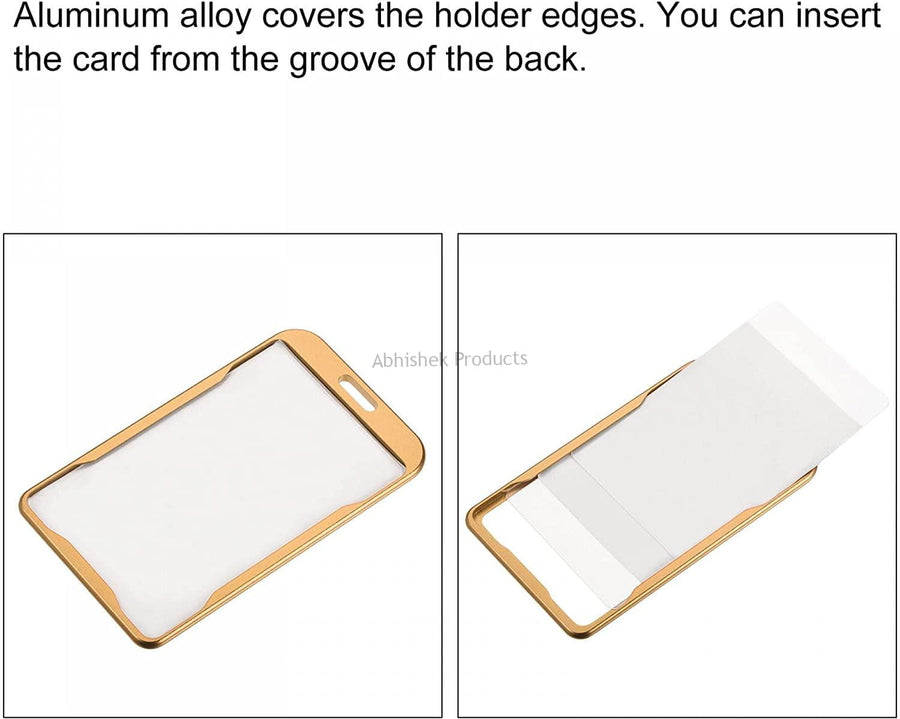 Blue Metal ID Card Holder 54x86mm | Premium Vertical Aluminium Badge by ...