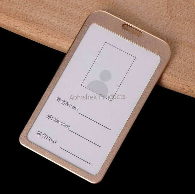 Golden Metal ID Card Holder Aluminium Card Holder ID Card Badge ...