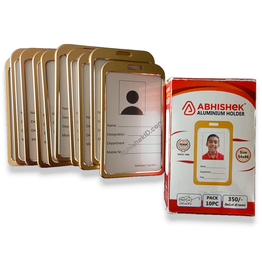 Golden Metal ID Card Holder Aluminium Card Holder ID Card Badge ...