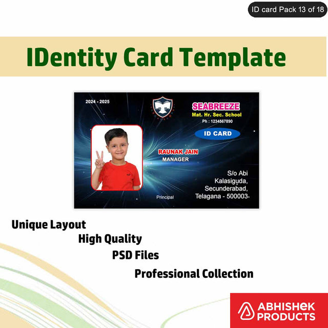 13/18 Identity Card Template Design Files - 50 PSD PhotoShop Templates ...