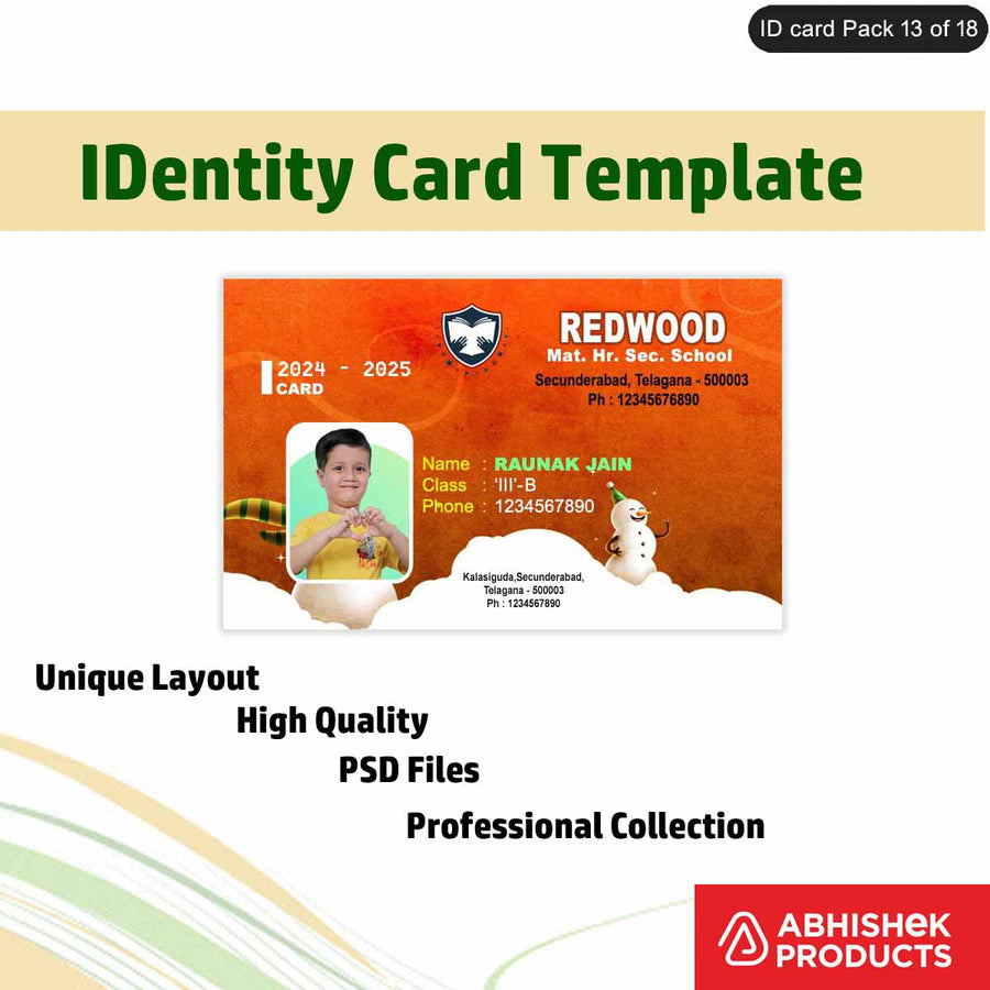 13/18 Identity Card Template Design Files - 50 PSD PhotoShop Templates ...