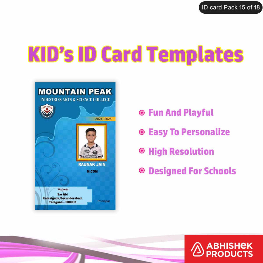 15/18 KIDs ID Card Design Template Files - 50 PSD PhotoShop Templates ...