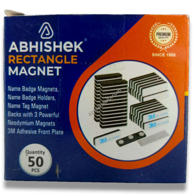Rectangle Magnet 45 mm Neodymium Adhesive Backing - Set For Name Plate ...