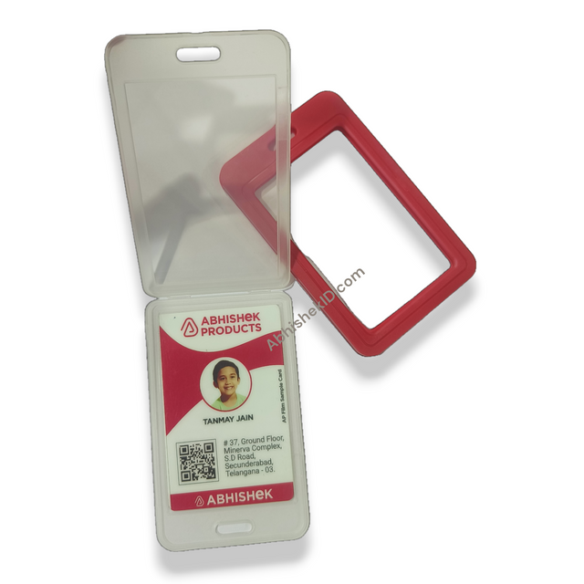 Red Jacket Holder - Heavy Indian Grade 54X86MM Vertical PVC Transparen ...