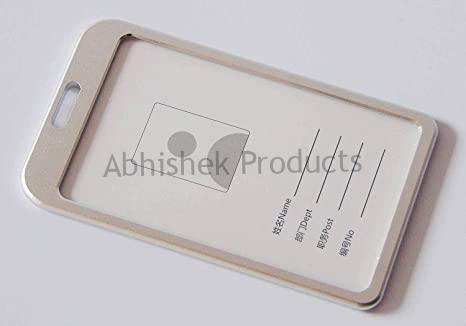 Silver Metal ID Card Holder Aluminium Card Holder ID Card Badge ...