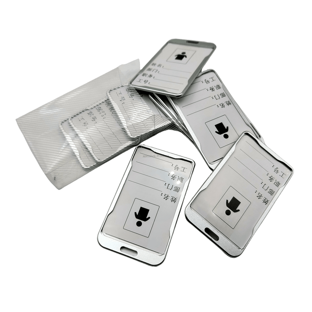 Silver Metal ID Card Holder Aluminium Card Holder ID Card Badge ...