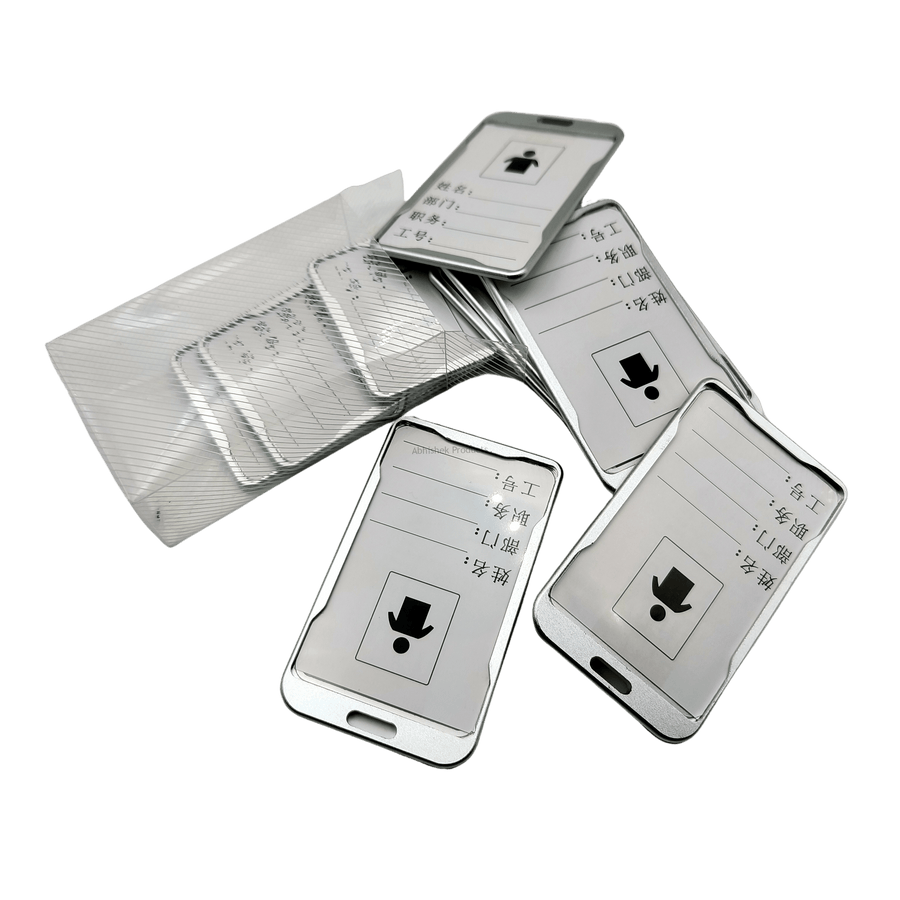 Silver Metal ID Card Holder Aluminium Card Holder ID Card Badge ...