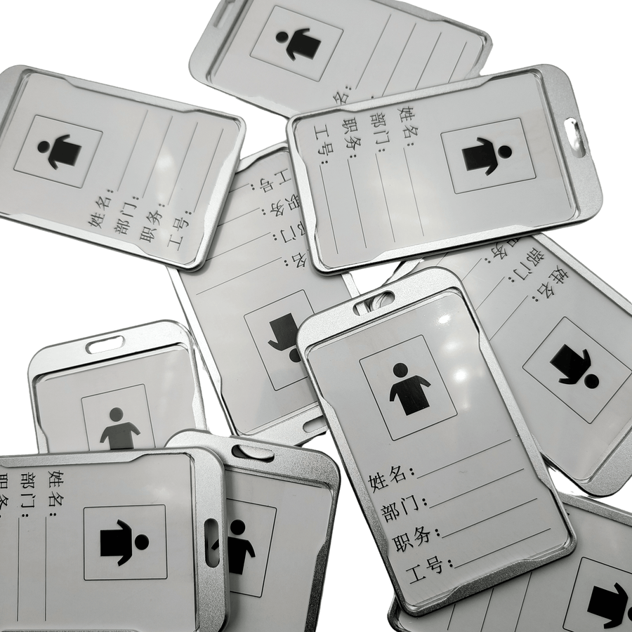 Silver Metal ID Card Holder Aluminium Card Holder ID Card Badge ...
