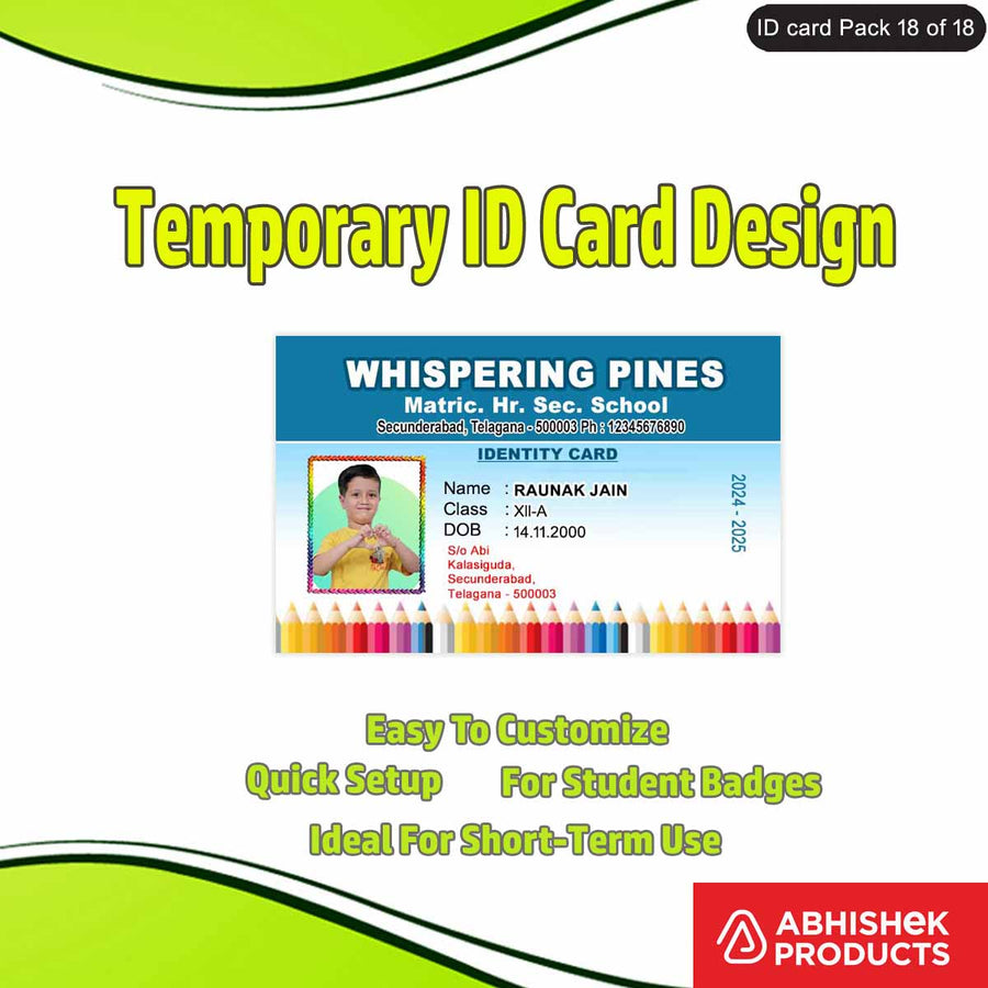 18/18 Temporary ID Card Design Files - 50 PSD PhotoShop Templates ...