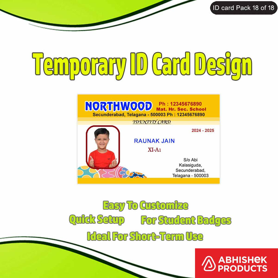 18/18 Temporary ID Card Design Files - 50 PSD PhotoShop Templates ...