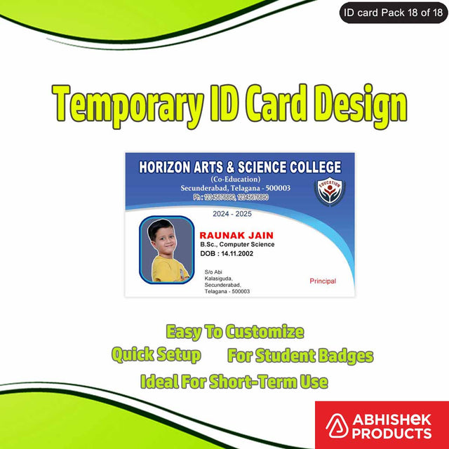 18/18 Temporary ID Card Design Files - 50 PSD PhotoShop Templates ...