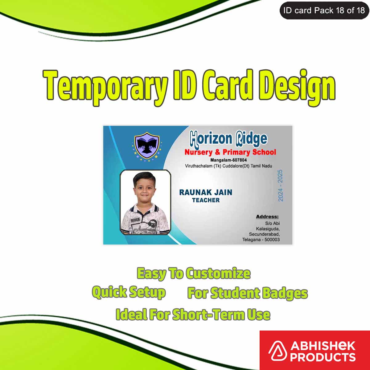 18/18 Temporary ID Card Design Files - 50 PSD PhotoShop Templates ...