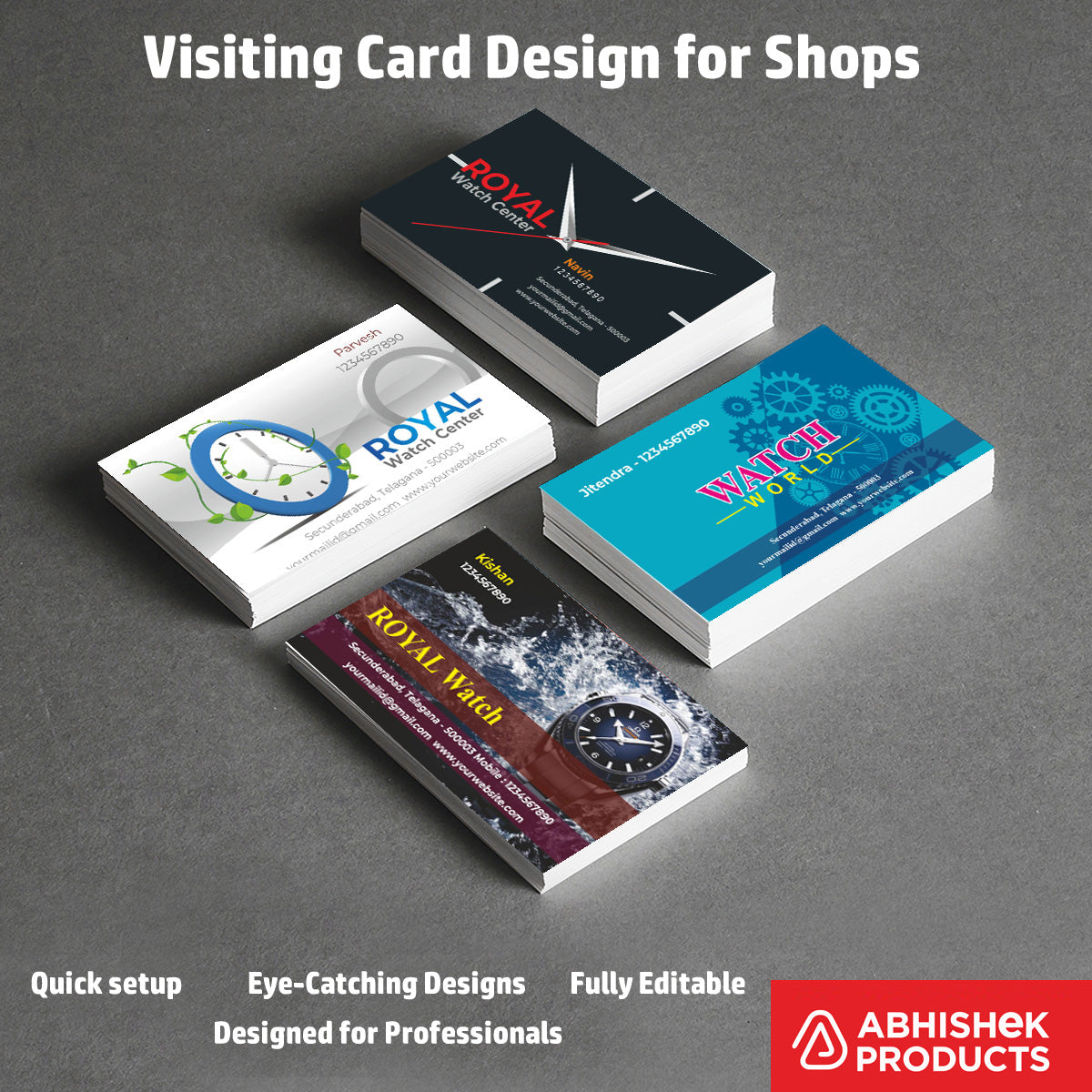 10/10 Professional Visiting Card Design Files – 100 CDR v11 Templates ...